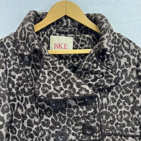 Buckle | Jackets & Coats | Bke Leopard Print Double Breasted Pea Coat ...